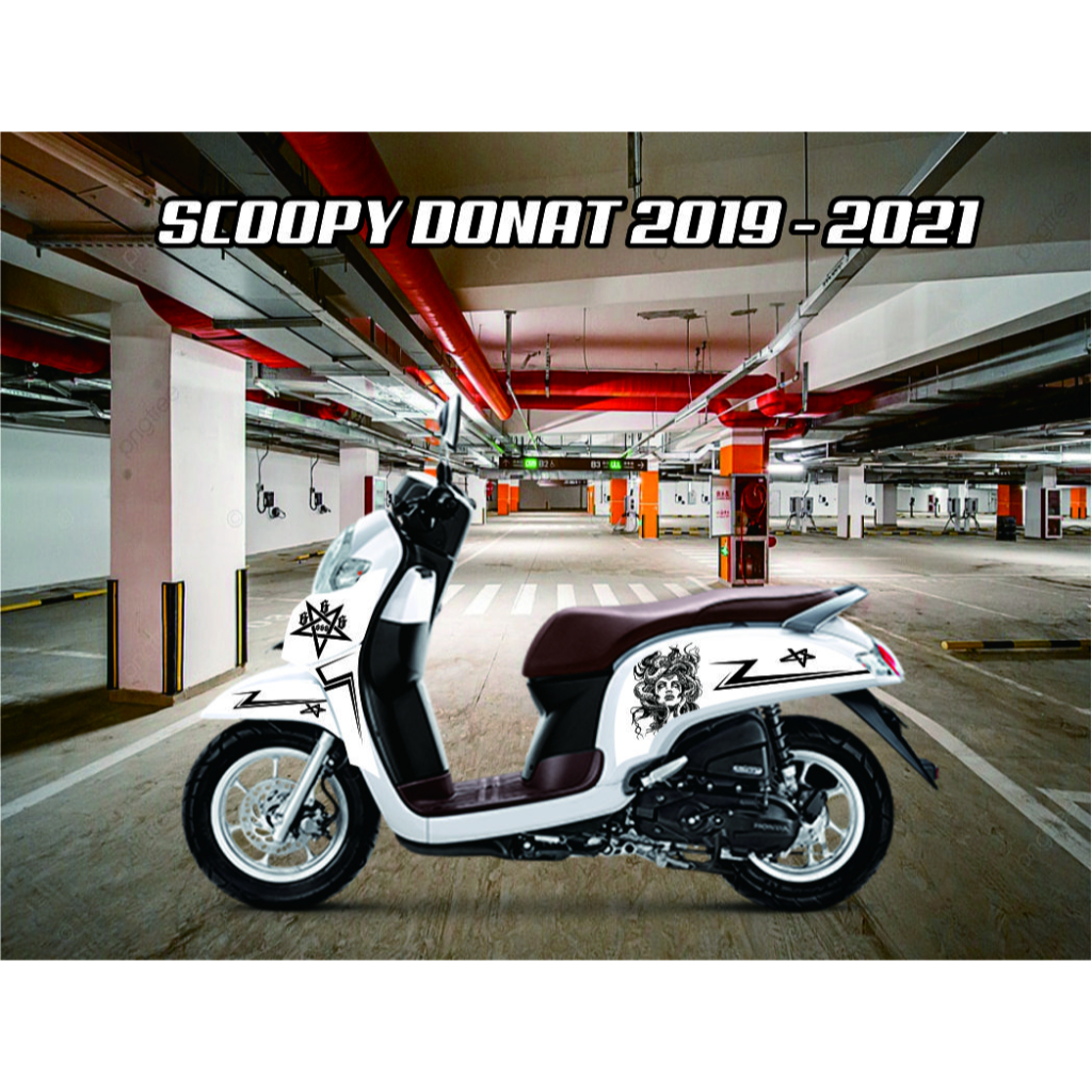 Jual VARIASI MOTIF MEDUSA ALL NEW SCOOPY DONAT 2020 PUTIH STIKER MOTOR ...