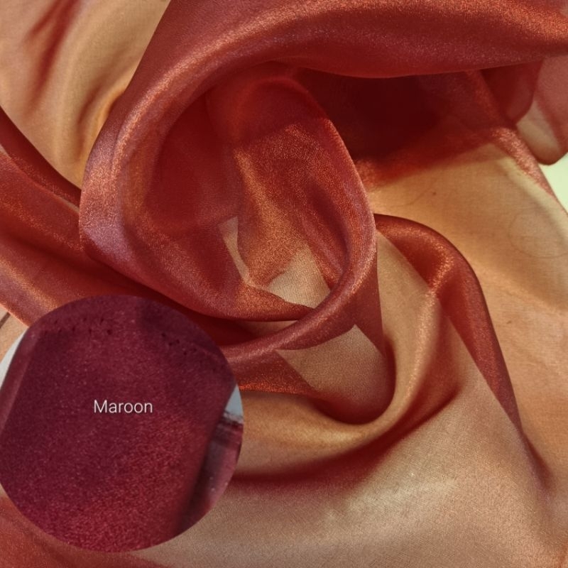 Jual kain organza pasir/crinkle metalik/sparle gliter/organza crystal ...