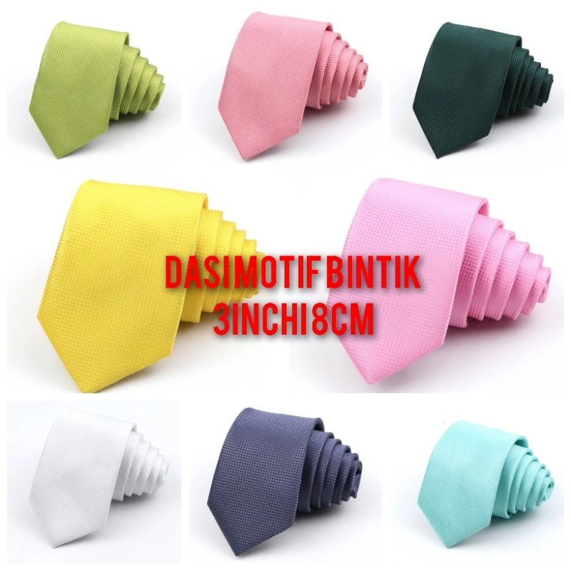 Jual Dasi Motif Bintik Kotak Kotak 3 inchi 8 cm Premium | Shopee Indonesia