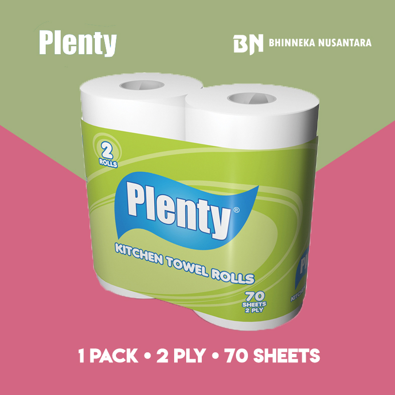 Jual Plenty Kitchen Towel Rolls Tissue 2 In 1 [2 Ply/70 Sheets ...