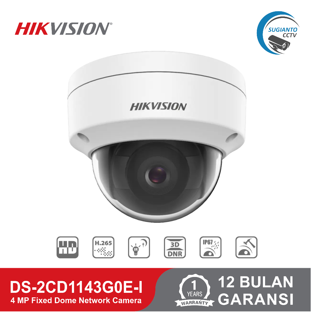 Jual CCTV HikVision DS-2CD1143G0E-I 4 MP Fixed Dome Network Camera | Shopee Indonesia