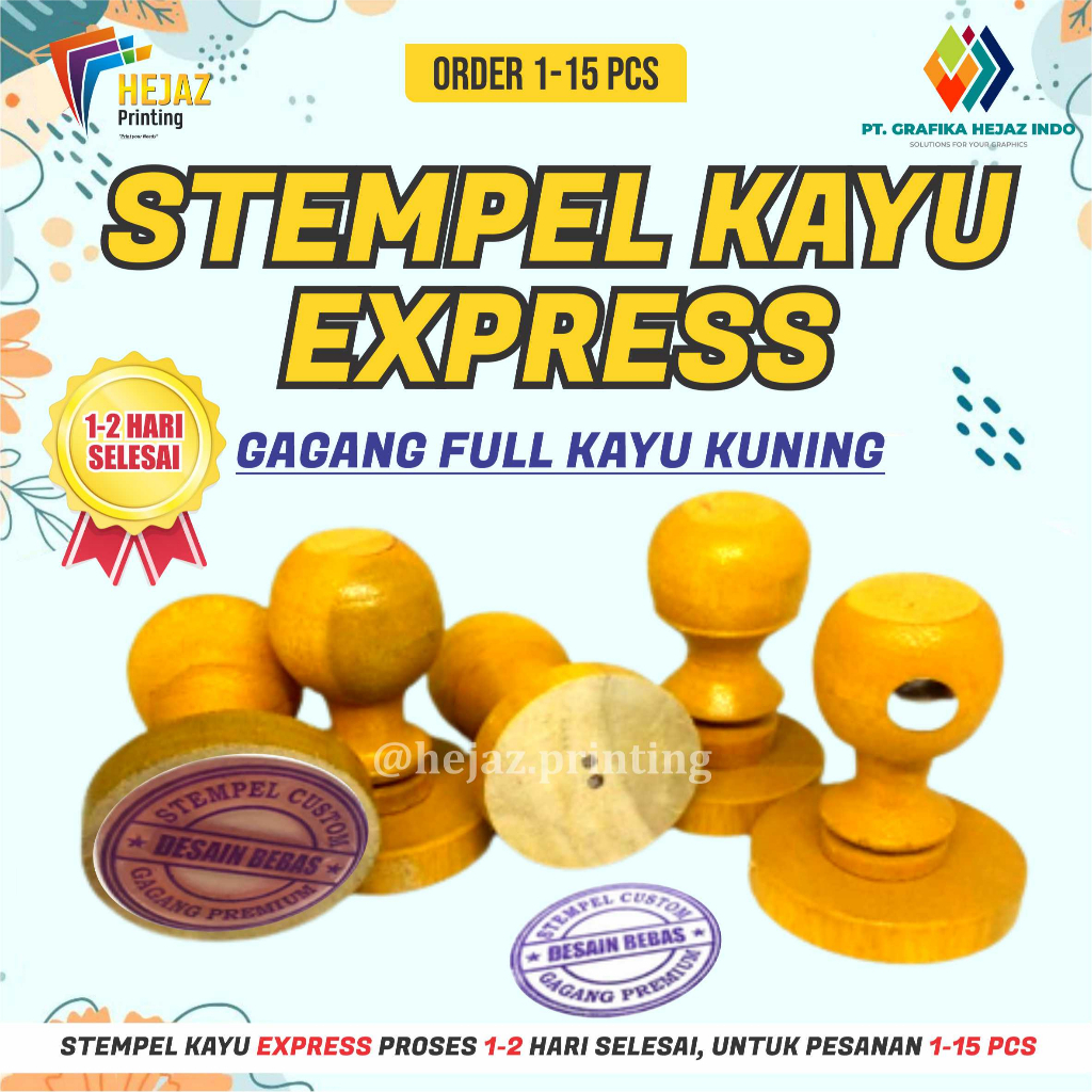 Jual Stempel Kayu/Biasa/Manual Express 1-2 hari jadi Desain Suka Suka ...