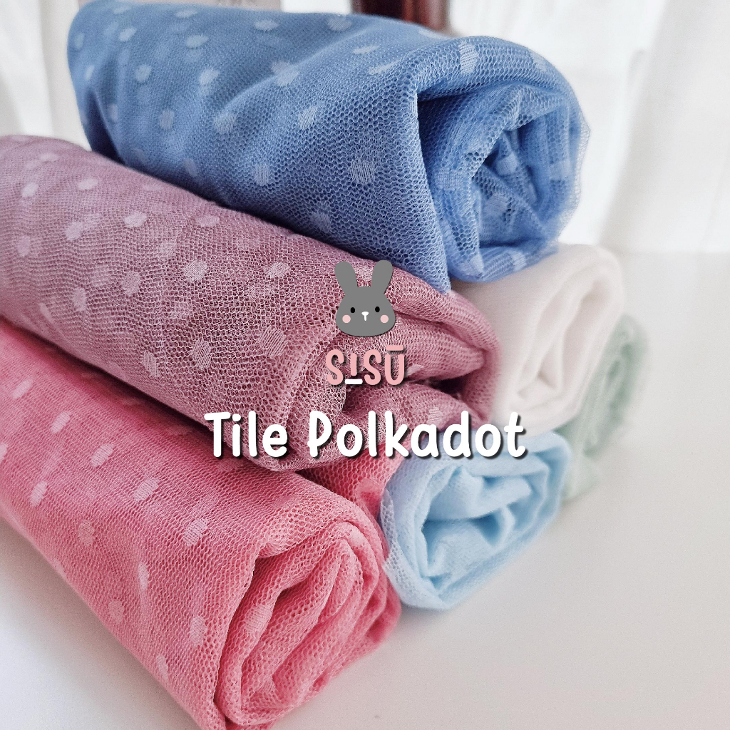 Jual 0.5 meter Kain Tile Polkadot / Kain Tile Dot / Tile Bintik / Kain ...