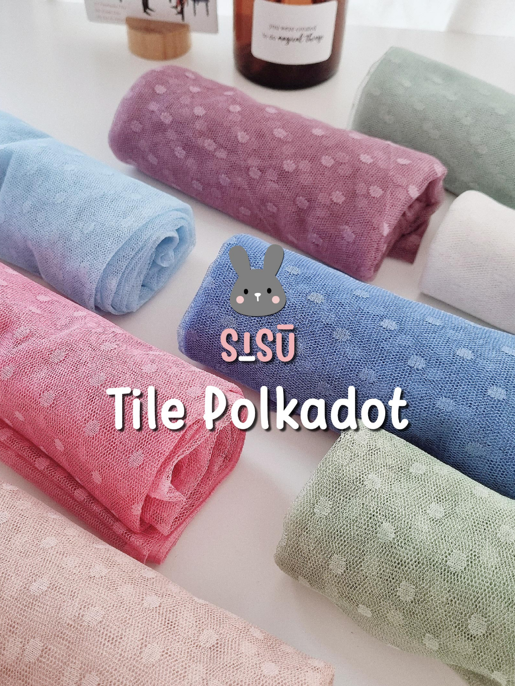 Jual 0.5 meter Kain Tile Polkadot / Kain Tile Dot / Tile Bintik / Kain ...