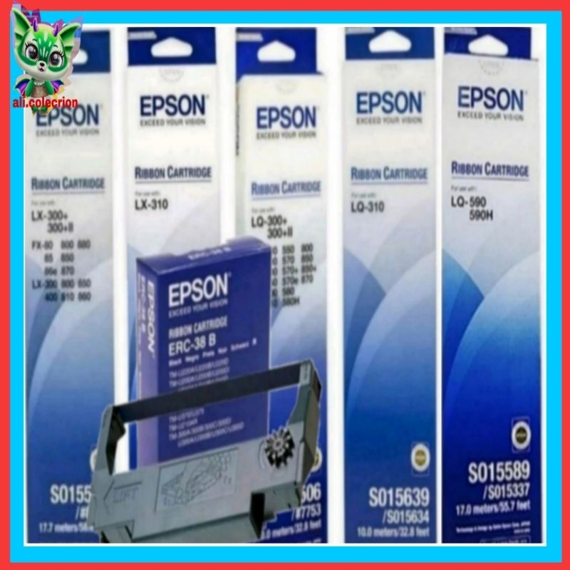 Jual RIBBON EPSON LQ590 LX310 LX300 LQ310 LQ300 ERC38 B / (LQ-590/ERC ...