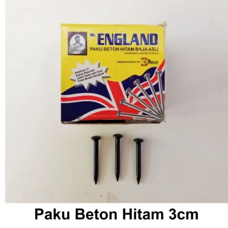 Jual Per Kotak Paku Beton Hitam 3 Cm 1-1/4 inch paku tembok dinding cor ...