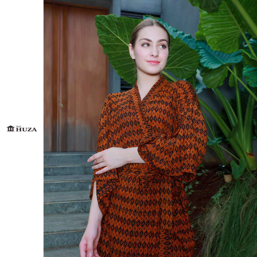 Jual Batik Huza Midi Kimono Sogan (SK) | Shopee Indonesia