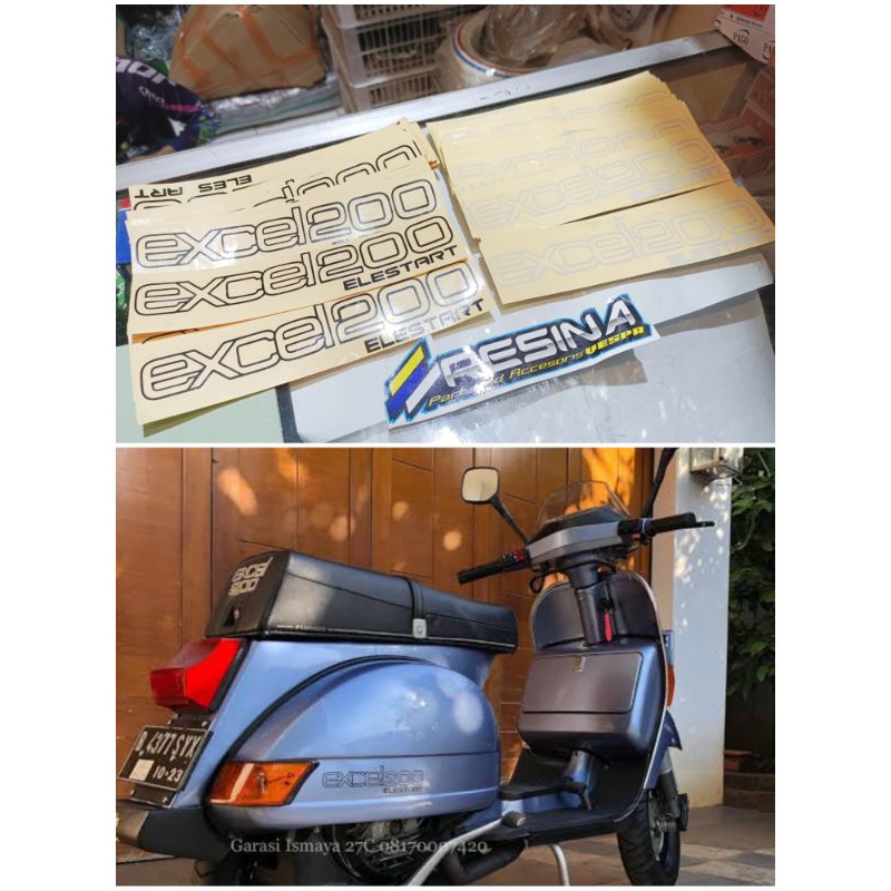Jual stiker tepong vespa excel 200 elestrart kualitas bagus anti luntur ...