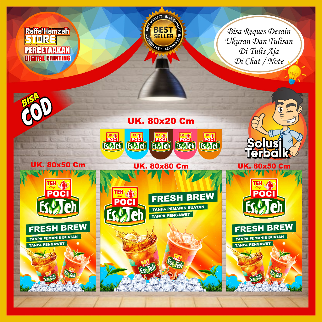 Jual Spanduk/Banner/Backdrop ES TEH POCI | Shopee Indonesia