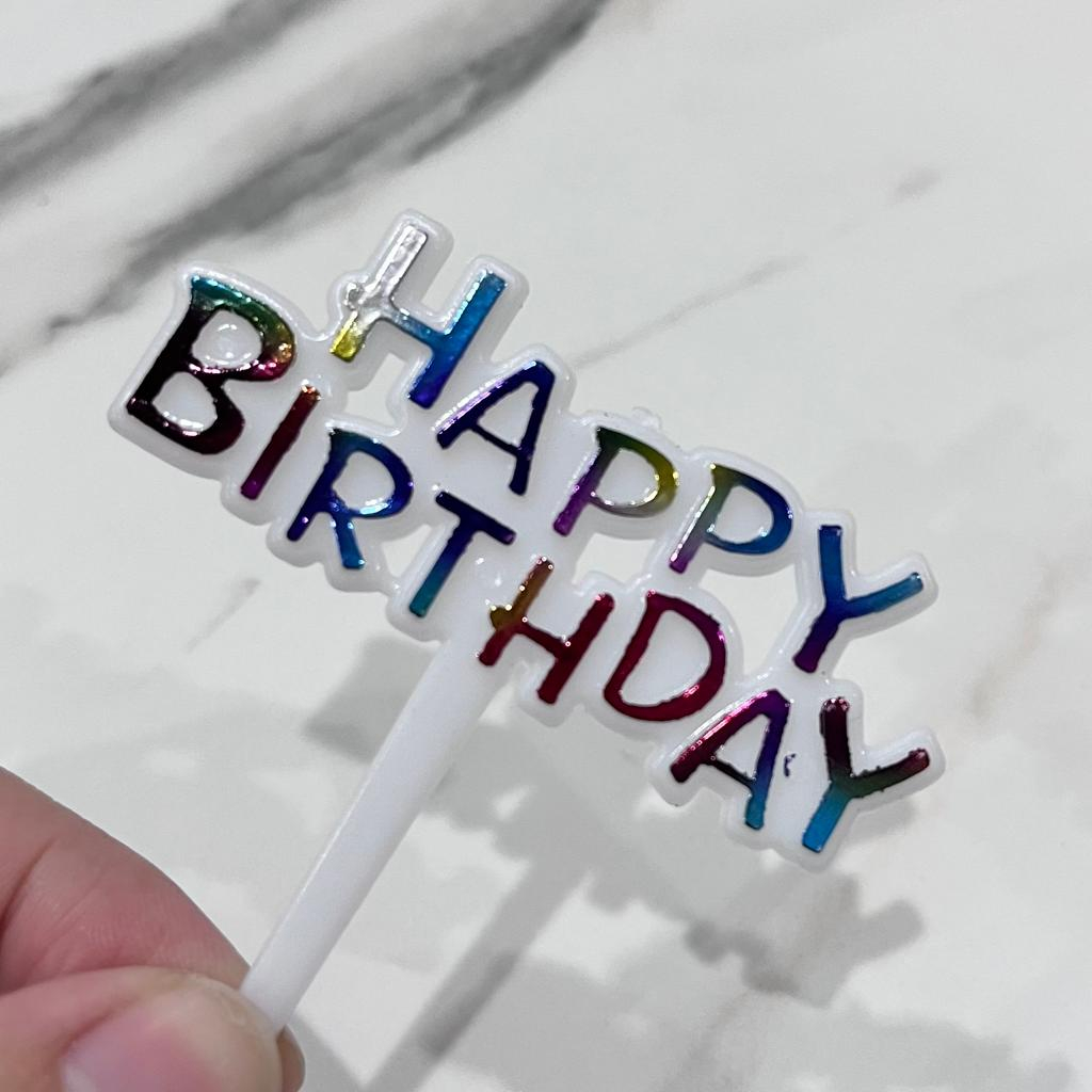 Jual MINI HAPPY BIRTHDAY CAKE TOPER GROSIR 100 PCS - TOPER EMAS MINI ...