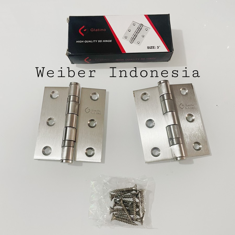 Jual Engsel Stainless 3" GLATINO/ Hinge 3" Stainless Steel | Shopee ...