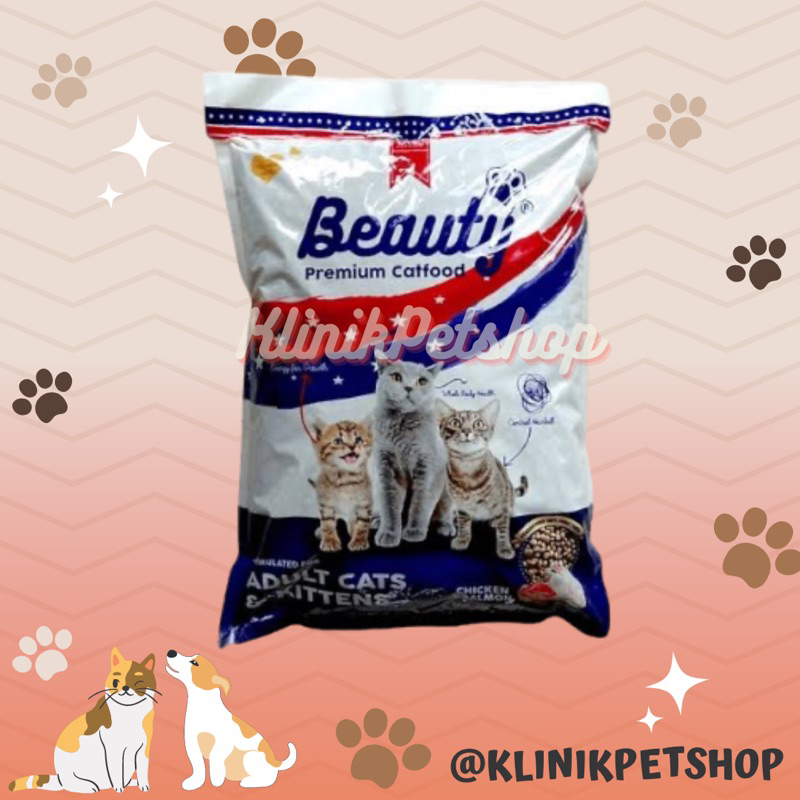 Jual MAKANAN KUCING BEAUTY CAT 1KG KITTEN ADULT | Shopee Indonesia