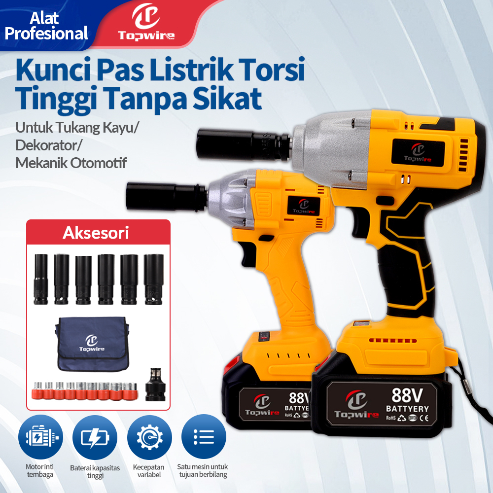 Jual 550N/850N Kunci Pas Impak Tanpa Kabel yang Kuat Tanpa Sikat Torsi Tinggi 6 Soket 9 Mata ...