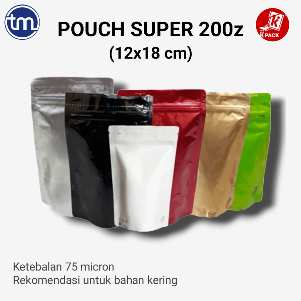 Jual PLASTIK STANDING POUCH FULL FOIL 200 GRAM | Shopee Indonesia