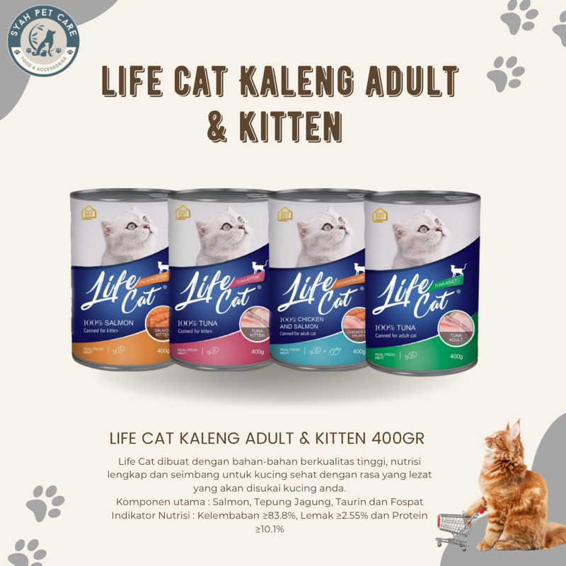 Jual LIFE CAT KALENG ADULT & KITTEN 400gr Makanan Kucing Basah kaleng ...