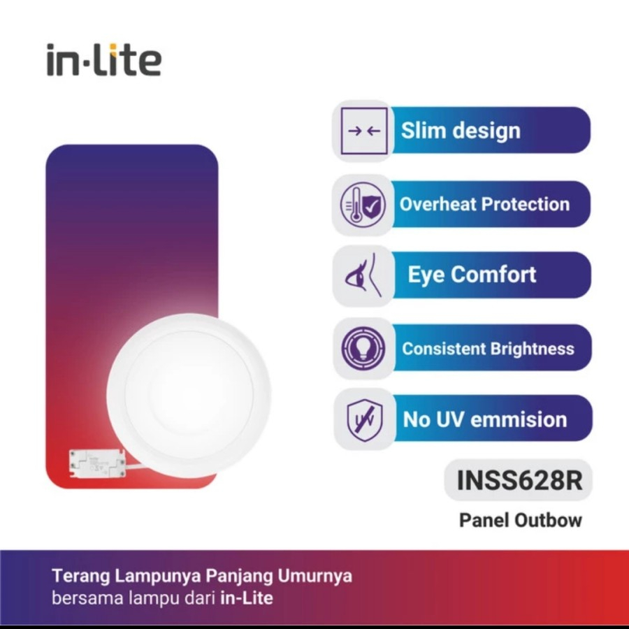 Jual inlite Lampu Panel Outbow Bulat 18W 9 inch INSS628R bergaransi ...