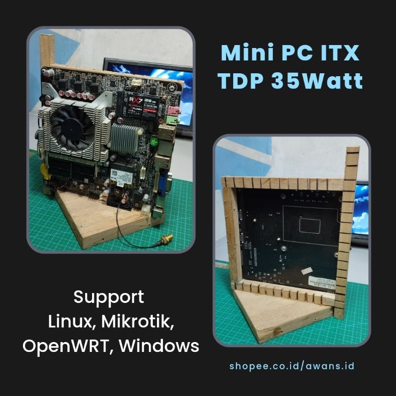 Jual Mini PC ITX TDP 35Watt Support OpenWRT, Linux, Mikrotik, Windows ...