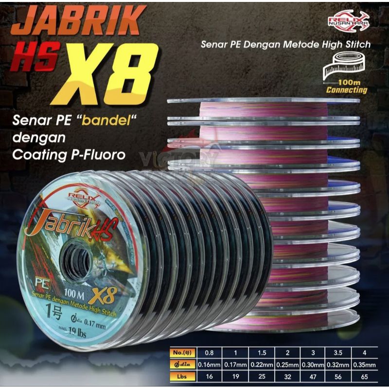 Jual PE Jabrik HS X8 100m Connecting Relix Nusantara | Shopee Indonesia