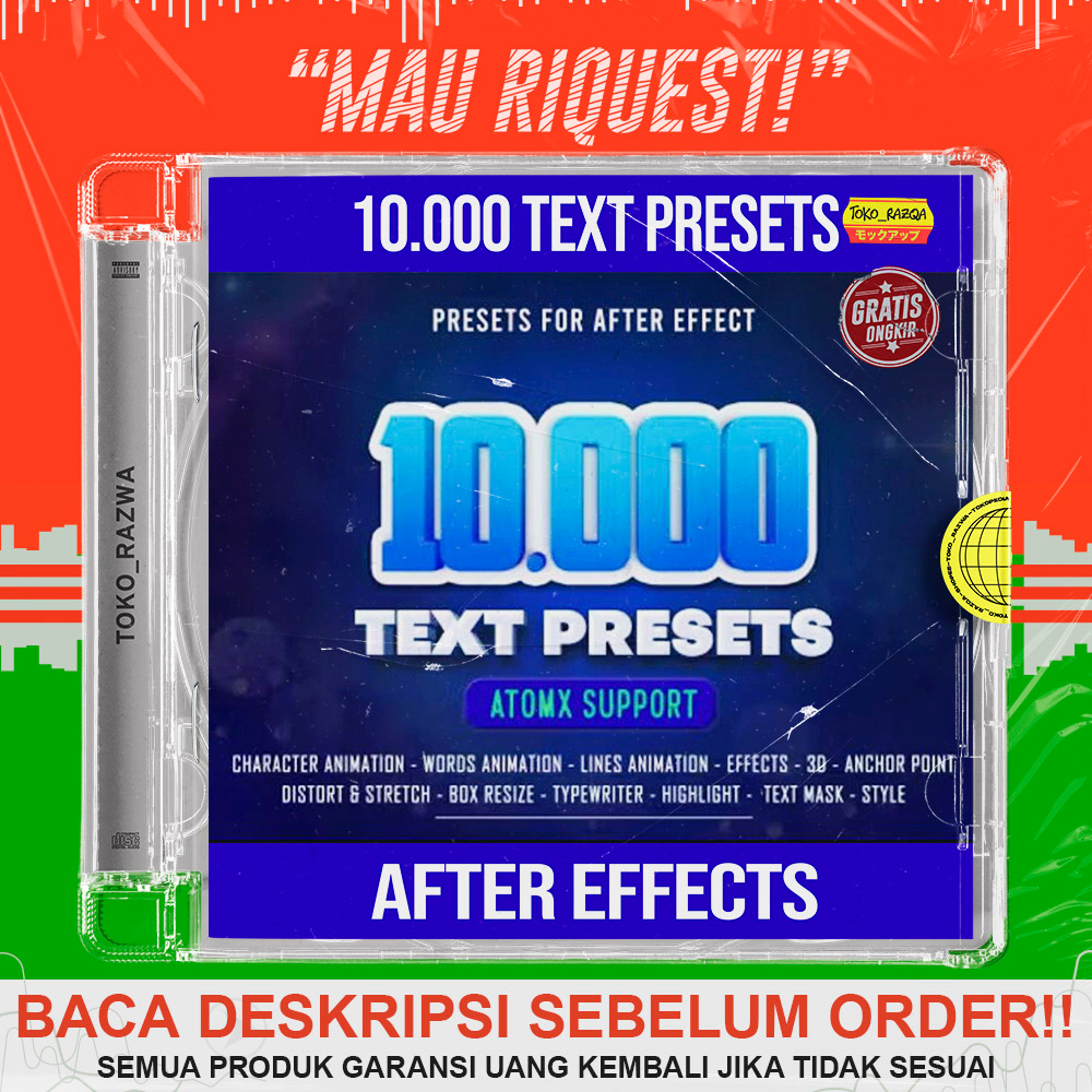 Jual AtomX Extension - 10.000 Text Presets Pack for After Effects ...