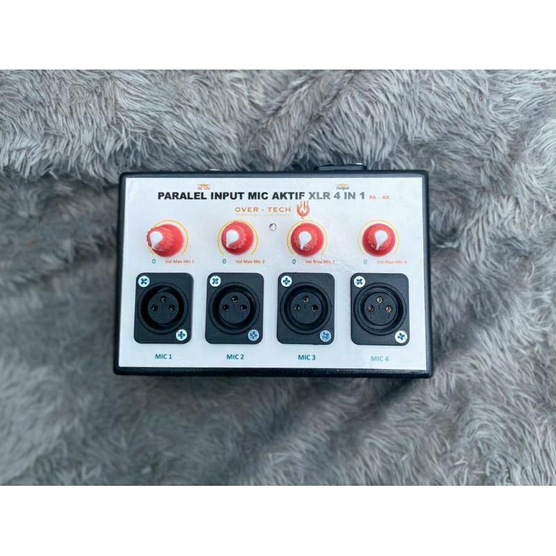 Jual Paralel Microphone Penambah Input Mic 4 Input 1 Output 4 in 1 ...