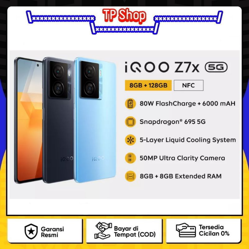 Jual VIVO IQOO Z7x 5G 8/256-8/128 Garansi Resmi | Shopee Indonesia
