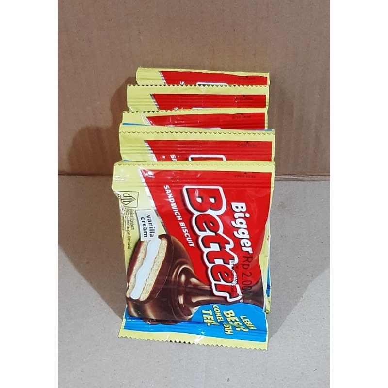 Jual Better Sandwich Coklat Wafer Beter Renceng isi 10 sachet x 27g ...