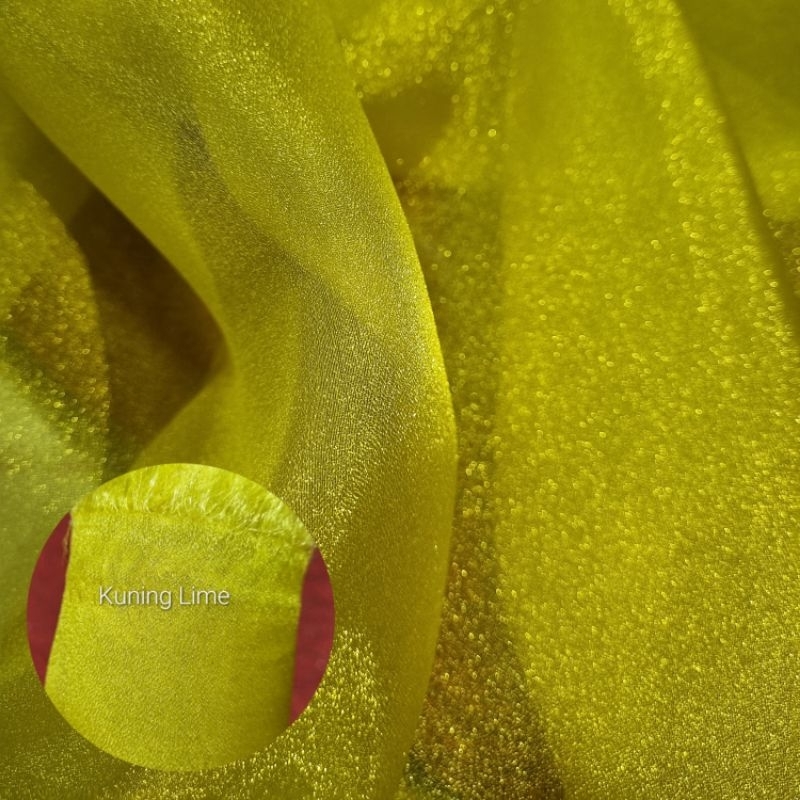 Jual kain organza pasir/crinkle metalik/sparle gliter/organza crystal ...