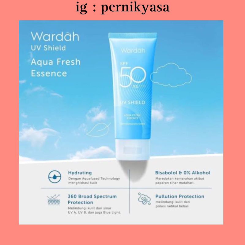 Jual Wardah UV Shield AQUA FRESH ESSENCE SPF 50 [BIRU] | 30ml | Shopee ...