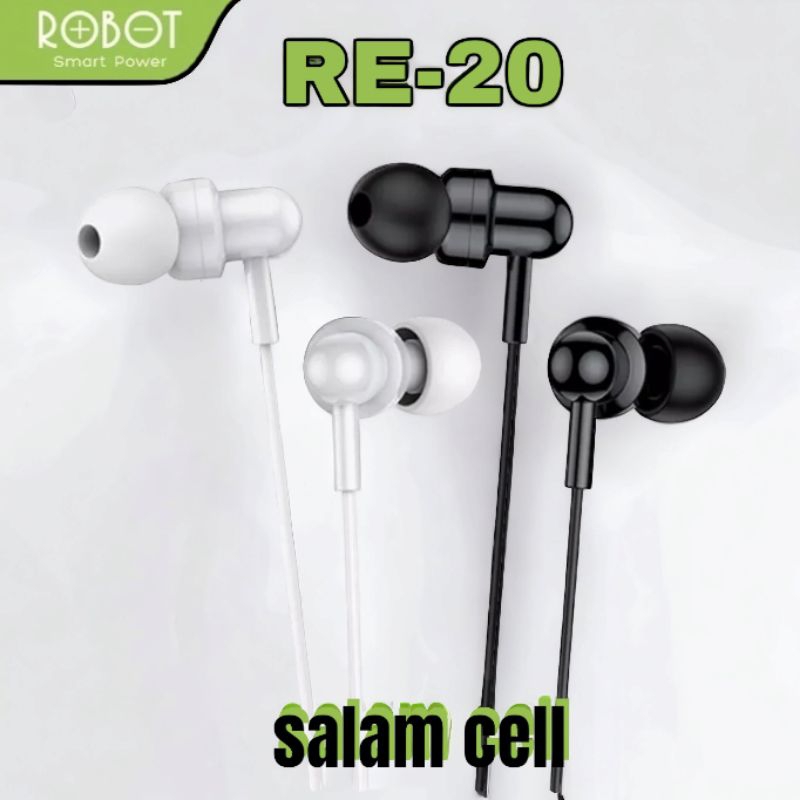 Jual Headset ROBOT RE20 Wired Earphone Bass Smartphone Original Re-20 ...