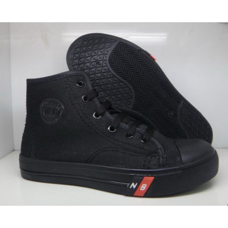 Jual Sepatu Sekolah NB Full Hitam Model Boot Tali Sepatu Anak SD SMP ...