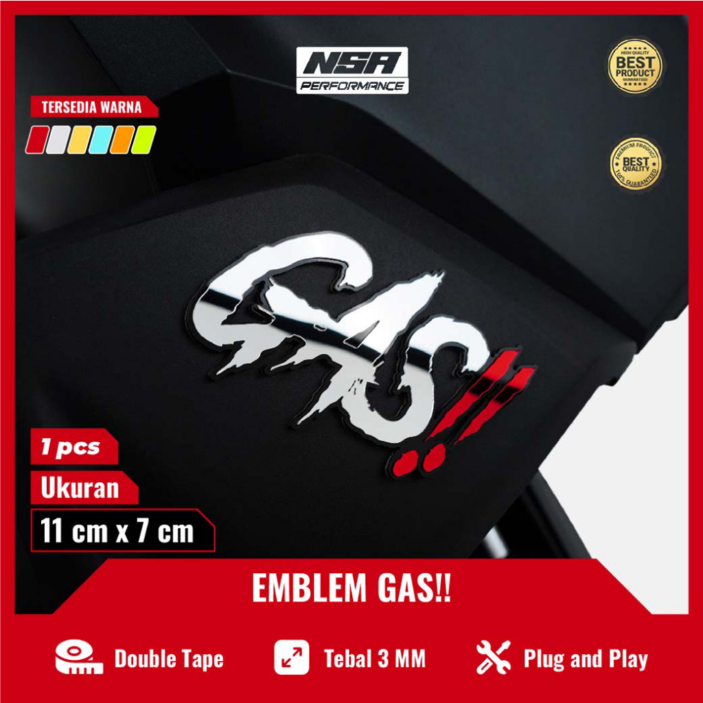 Jual NSA Emblem Motor GAS 1pcs stiker Racing Timbul 3D gas sticker ...