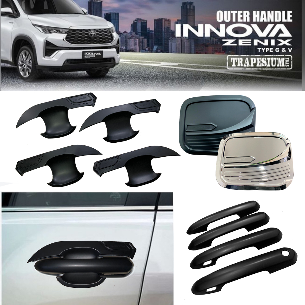 Jual Paket Outer Handle Tank Cover Innova Zenix 2023 Type G/V Black Doff | Shopee Indonesia