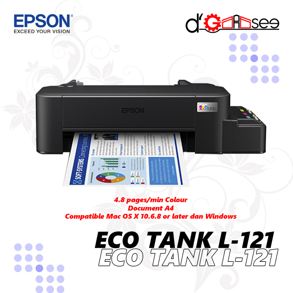 Jual PRINTER EPSON L121 ECO TANK A4 SINGLE FUNCTION - GARANSI RESMI | Shopee Indonesia
