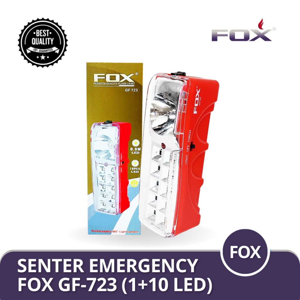 Jual FOX Senter Emergency GF-723 (1+10 LED) | Shopee Indonesia