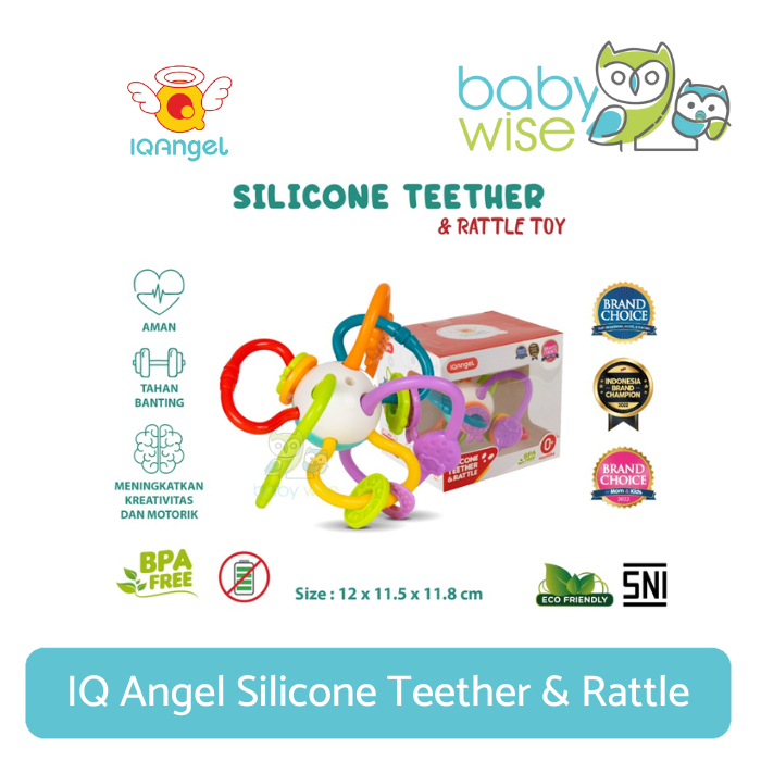 Jual IQ Angel Silicone Teether & Rattle - Mainan Gigitan Bayi | Shopee ...