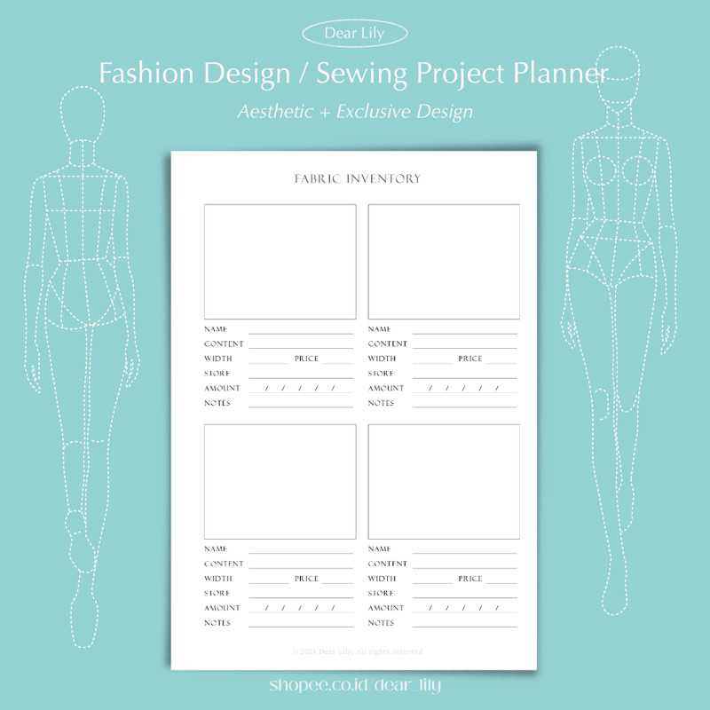 Jual DEAR LILY - SEWING PLANNER A5 / B5 / A4 / Isi Kertas Binder / Buku ...