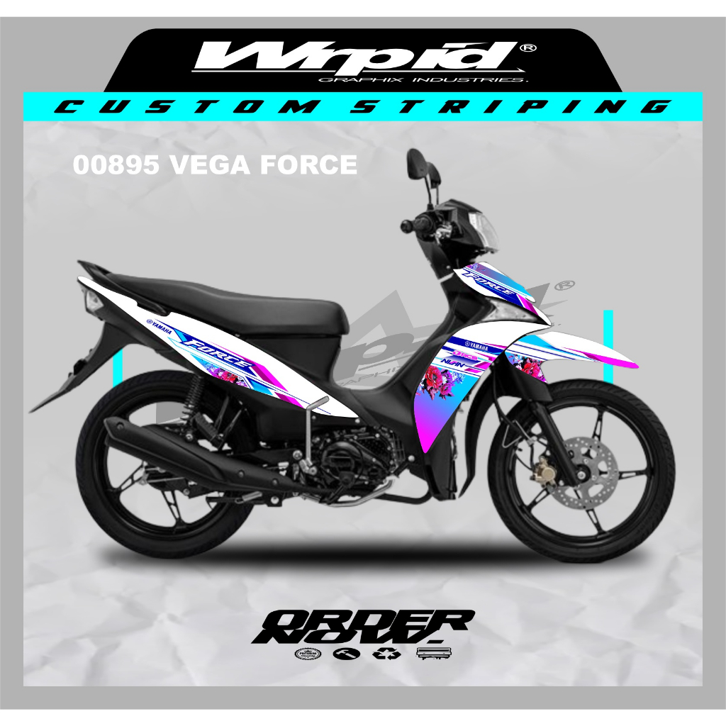 Jual 00895 Sticker striping dan fullbody motor vega force motif garis ...