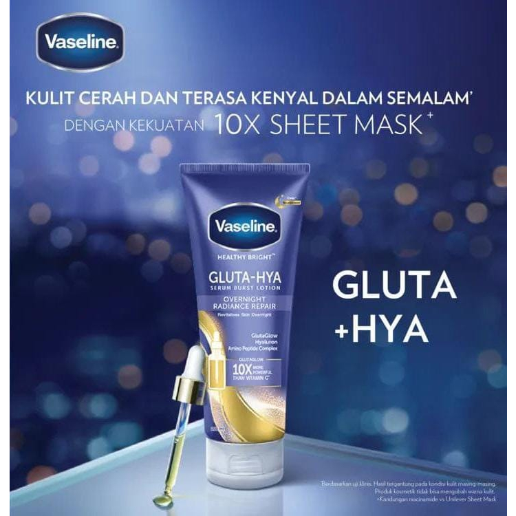 Jual Vaseline Gluta Hya Overnight/Vaseline Gluta Hya Overnight Radiance ...