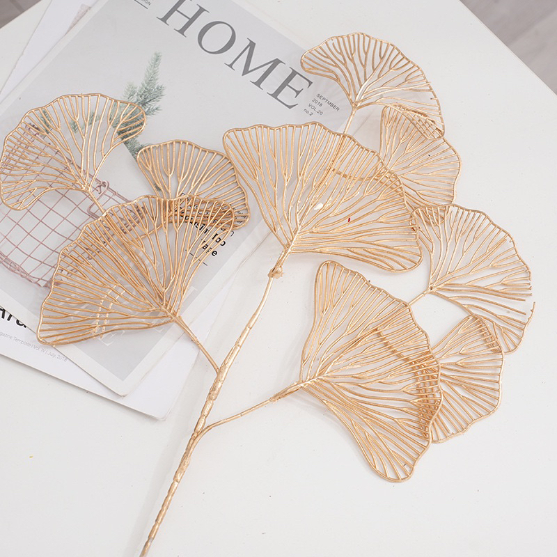Jual Bunga Ginkgo Gold Artificial Bunga Kipas Untuk Hiasan Frame Mahar ...