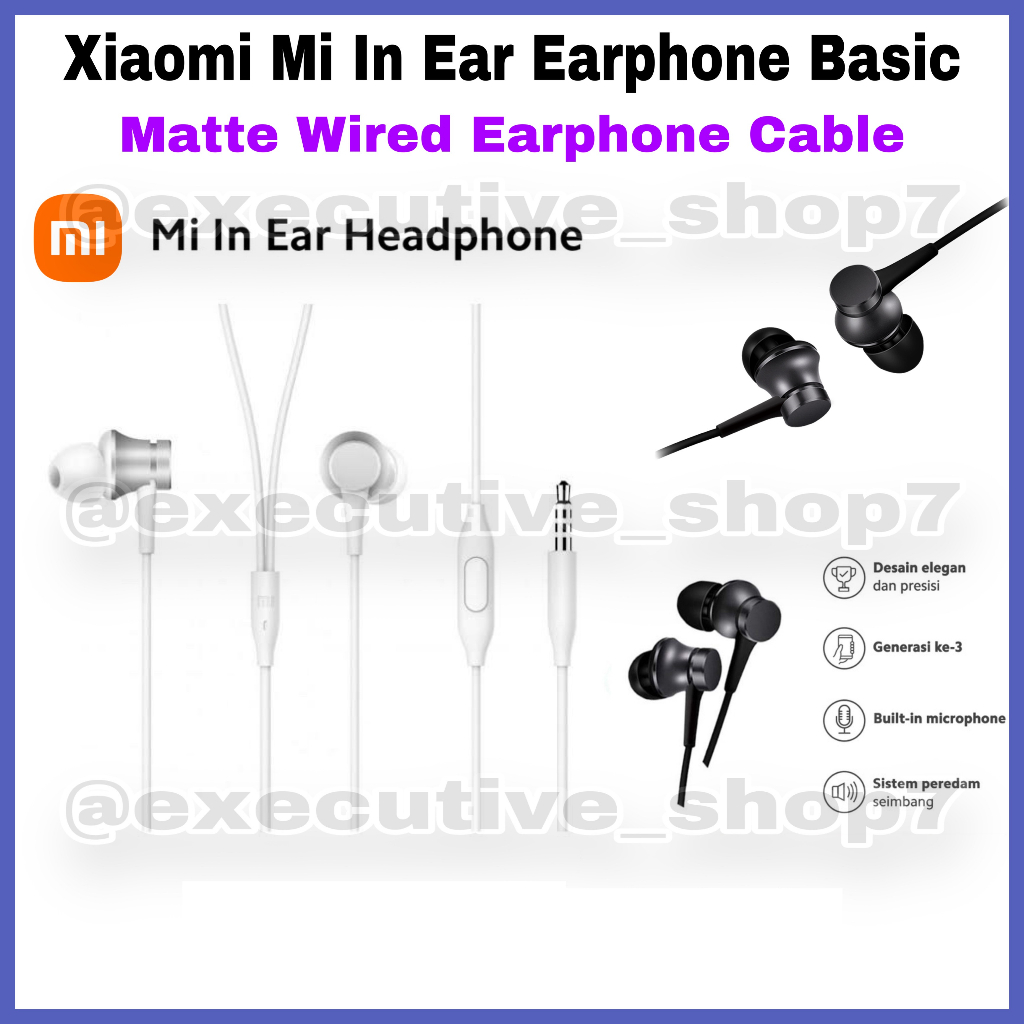 Jual Mi In Ear Earphone Basic - Matte Wired Earphone Cable | Shopee ...