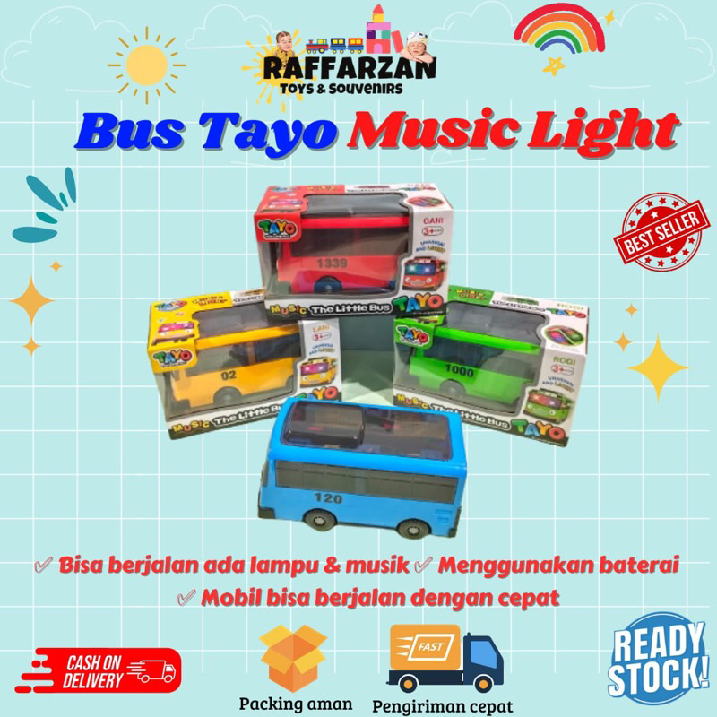 Jual Bus Tayo Lampu dan Menari Mainan Anak Bis Tayo Mobil Tayo Baterai Bus Tayo Music Light Bus ...