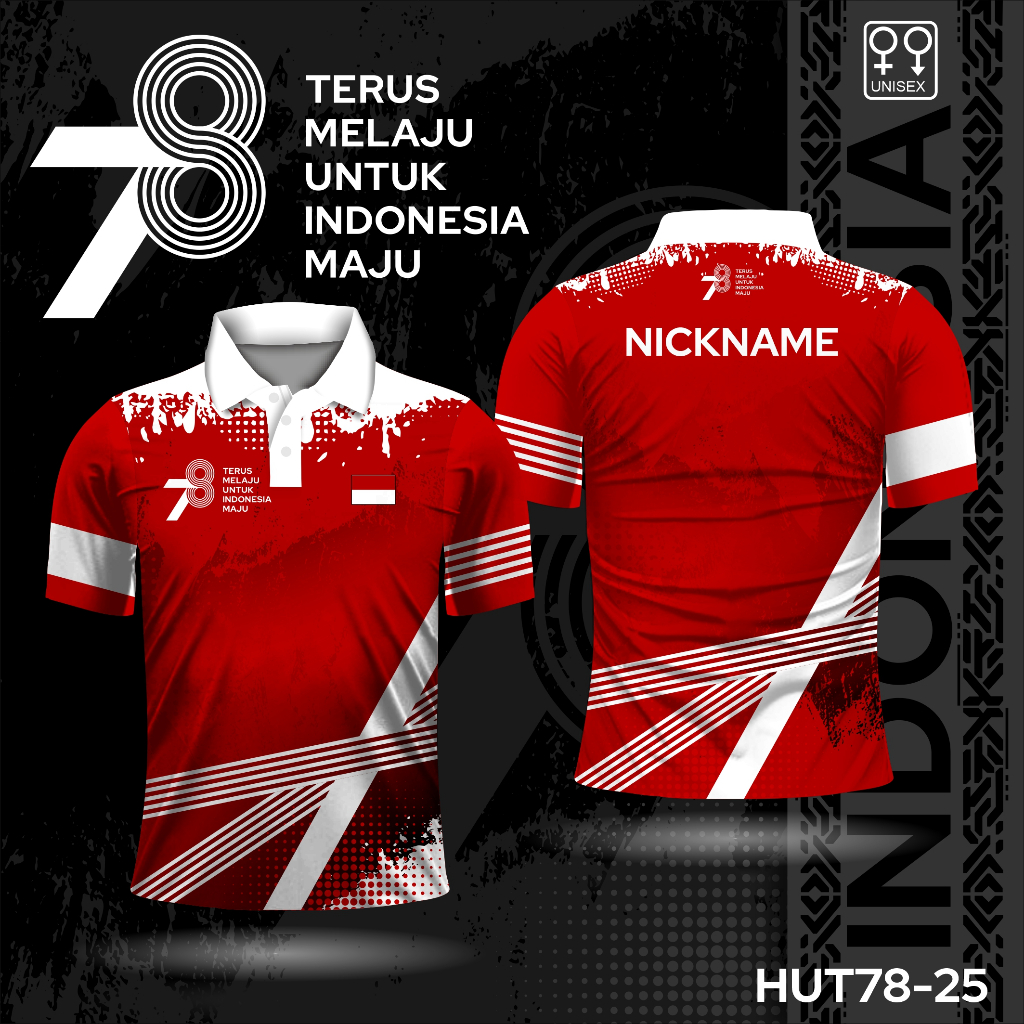 Jual Kaos polo hut kemerdekaan ri ke 78 2023 baju dirgahayu indonesia merdeka 17an lengan pendek ...