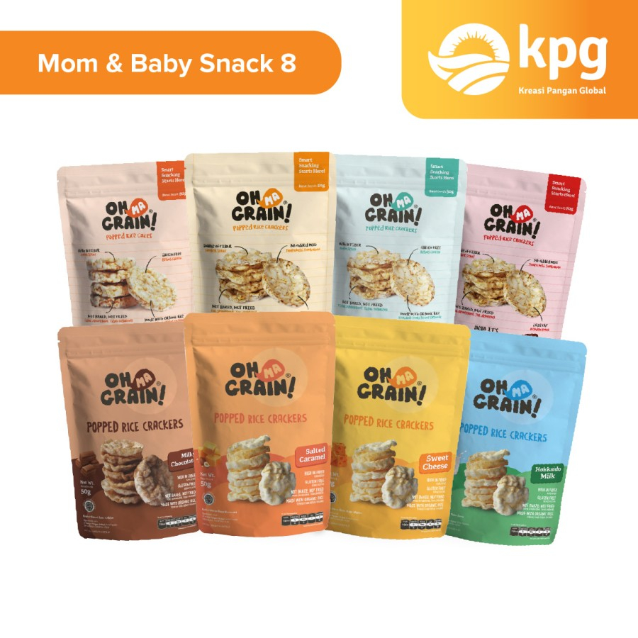 Jual Oh Ma Grain! - Popped Rice Crackers - Snack Crackers Rendah Gula ...