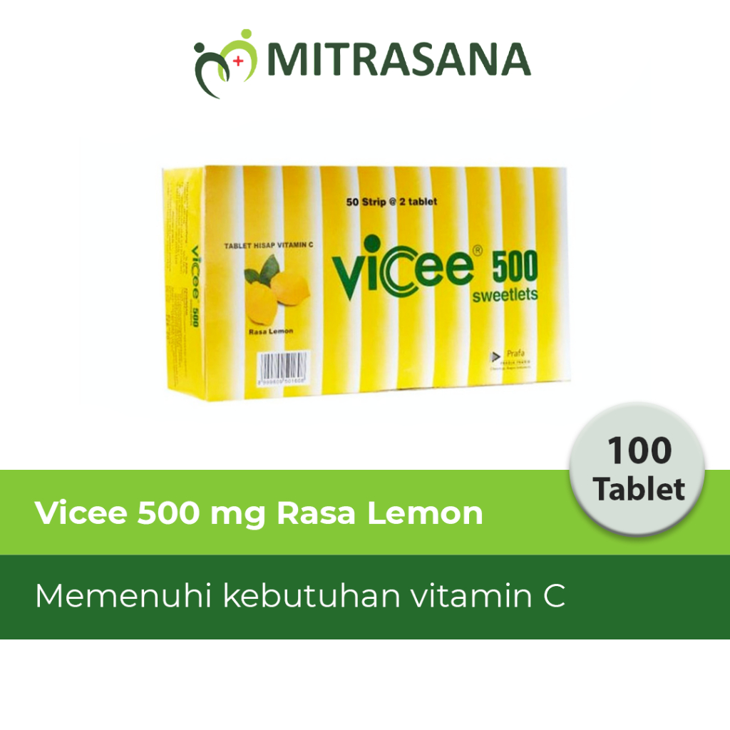 Jual Vicee Vitamin C 500 Mg Lemon (100 Tablet) | Shopee Indonesia