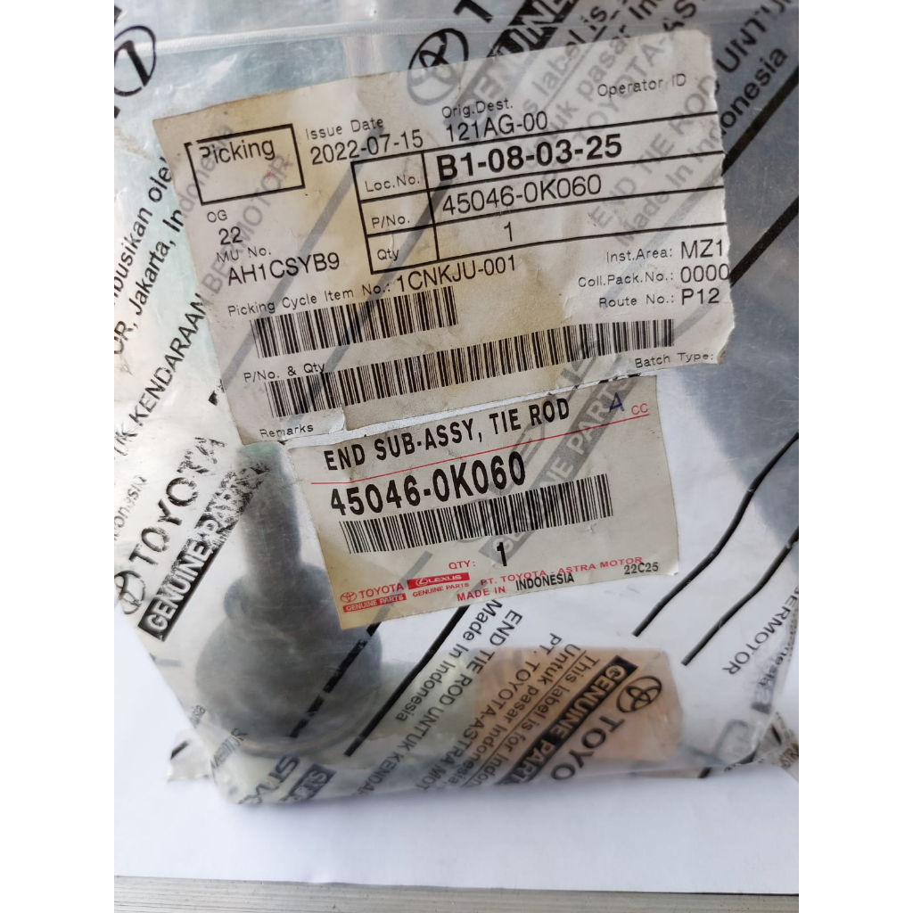 Jual Tie rod end Toyota Innova. Original 45046-0K060 | Shopee Indonesia