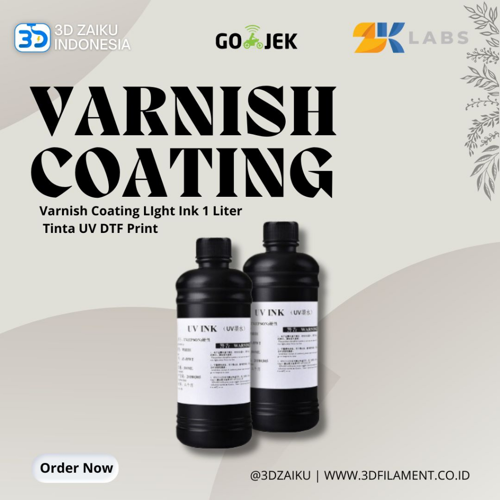 Jual ZKLabs UV Printer Varnish Coating LIght Ink 1 Liter Tinta UV DTF ...