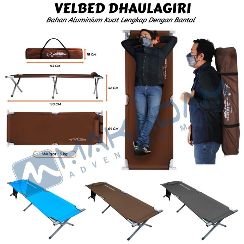 Jual Velbed Aluminium Dhaulagiri Folding Bed Portable Tempat Tidur ...