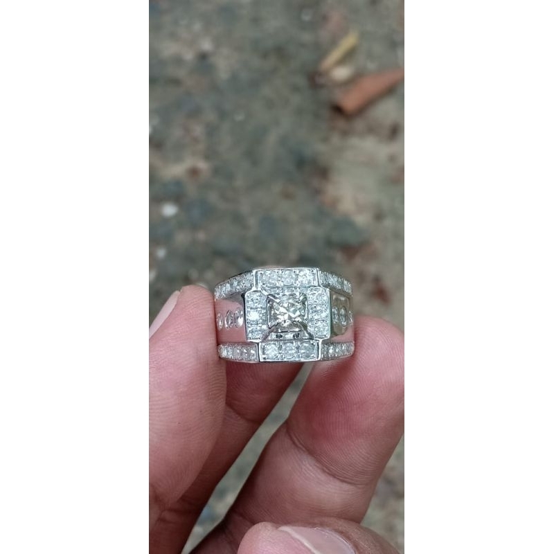 Jual cincin pria / cowo/laki full berlian berkilau harga pengrajin ...