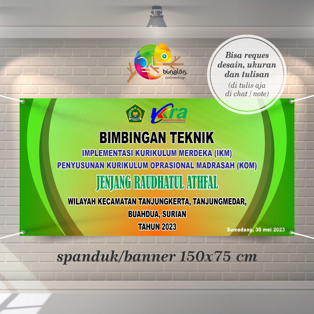 Jual Size 150x75 Spanduk Banner Bimtek (Bimbingan Teknik) Bisa Custom ...
