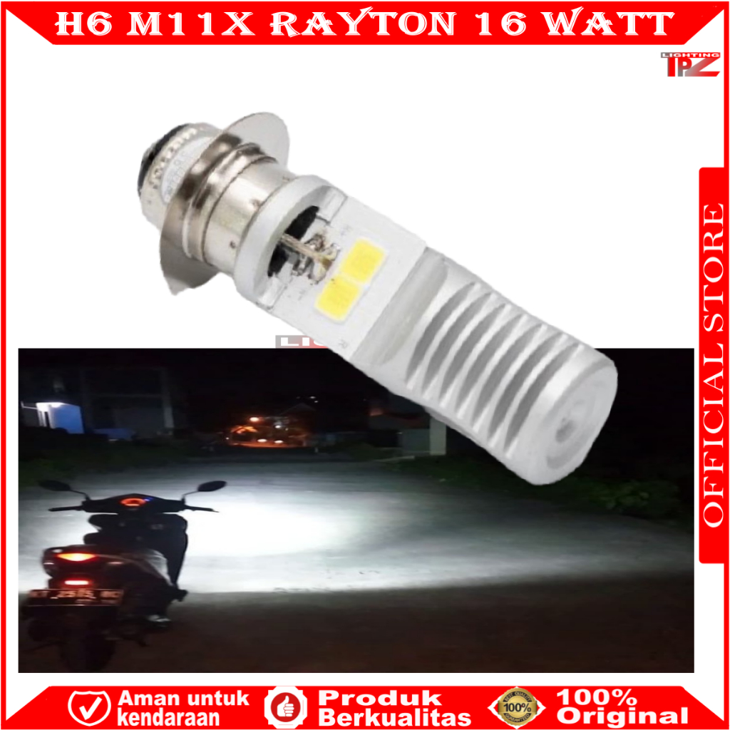 Jual ORIGINAL RAYTON RTD LAMPU MOTOR H6 M11X | LAMPU MOTOR H6 2 MATA LED CHIP RAYTON ORIGINAL ...